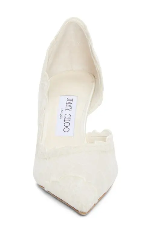 JIMMY CHOO Faiz Lace Pointed Toe D'orsay Pump - Ivory/ivory