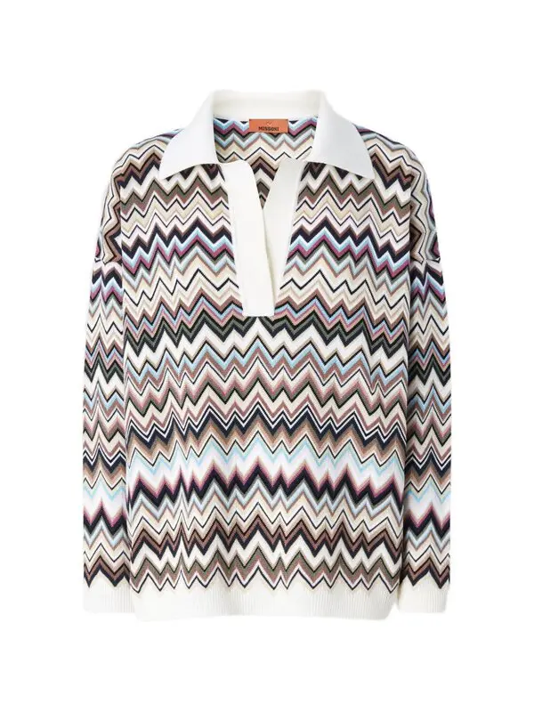 Missoni Zig Zag Motif Polo Shirt - Multicolor