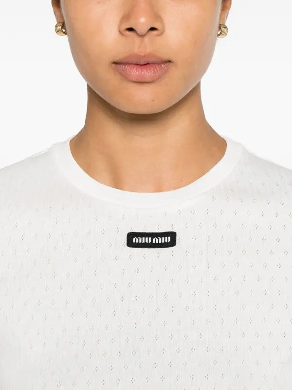 Miu Miu Logo Cotton T-shirt