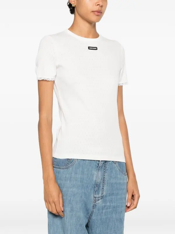 Miu Miu Logo Cotton T-shirt