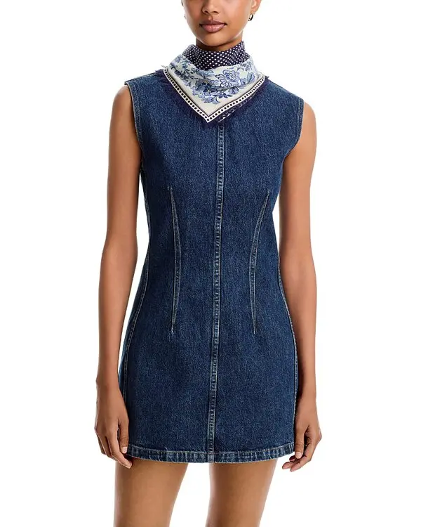 Echo Floral Wool & Silk Bandana - Navy