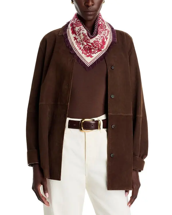 Echo Floral Wool & Silk Bandana - Wine Tasting
