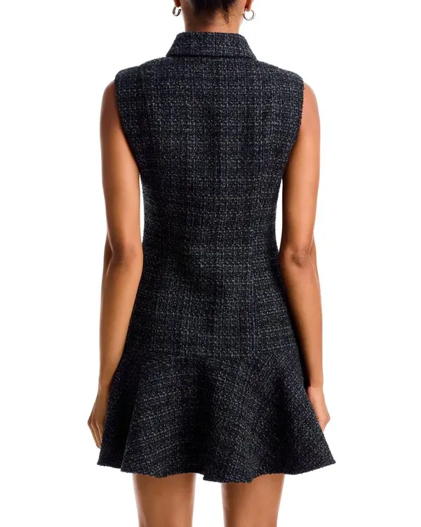 Aqua Tweed Zip Front Mini Dress Exclusive