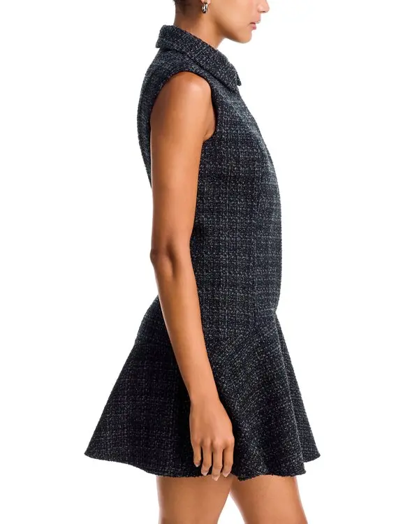Aqua Tweed Zip Front Mini Dress Exclusive
