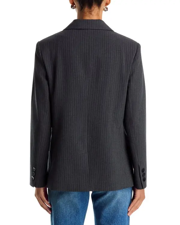 Aqua Pinstriped Scarf Blazer Exclusive