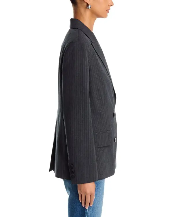 Aqua Pinstriped Scarf Blazer Exclusive
