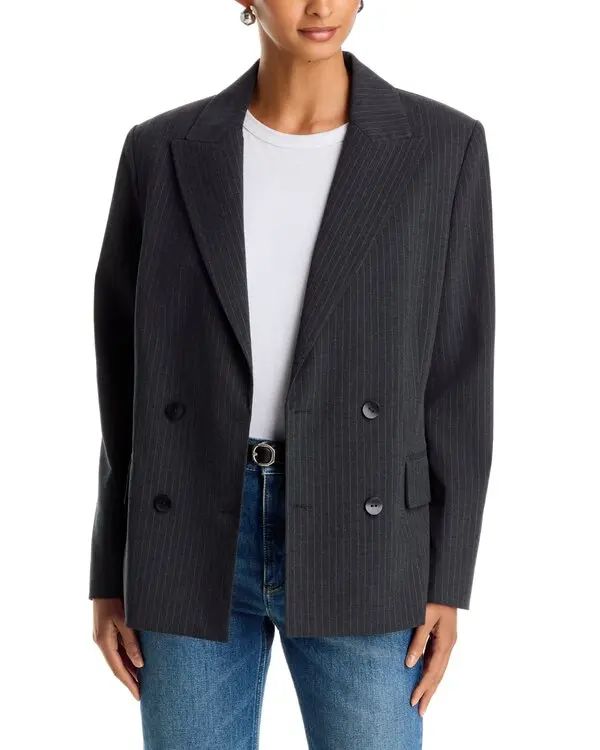 Aqua Pinstriped Scarf Blazer Exclusive