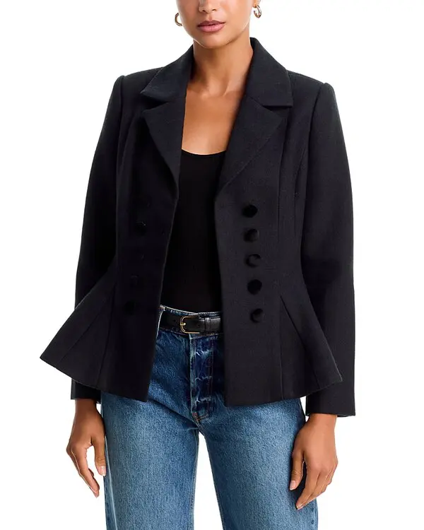 Aqua Peplum Slim Fit Blazer Exclusive - Black
