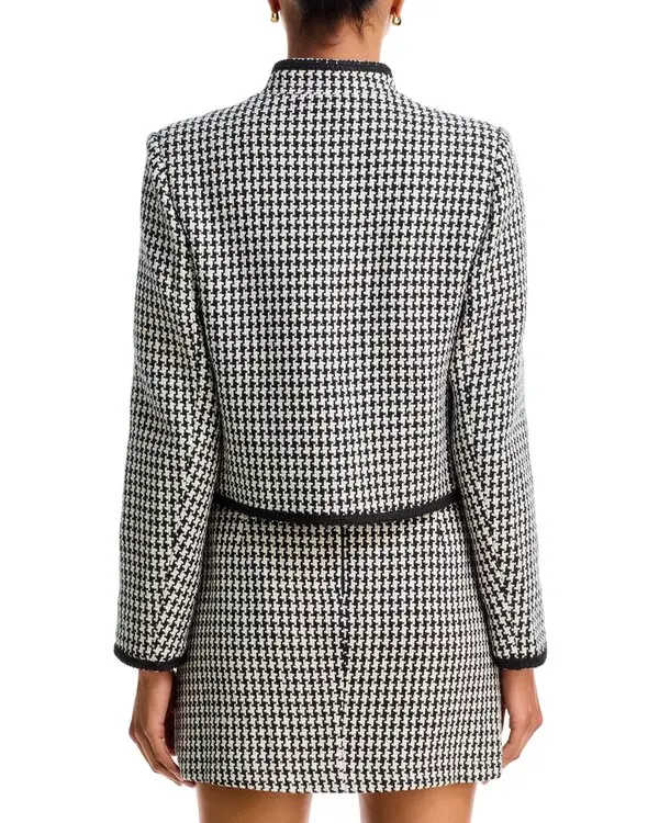 Aqua Mixed Houndstooth Button Front Jacket Exclusive