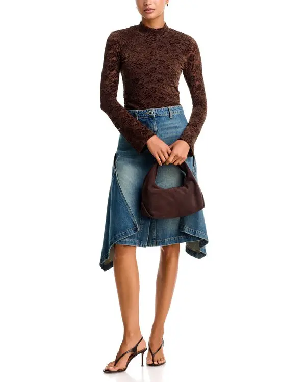Aqua Velvet Lace Long Sleeve Top Exclusive