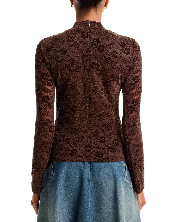 Aqua Velvet Lace Long Sleeve Top Exclusive