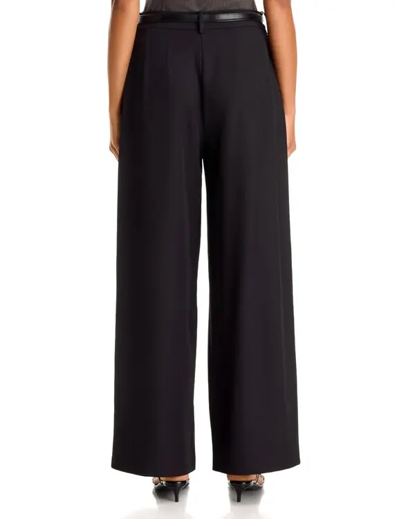 Aqua Belted Pleated Wide Leg Pants Exclusive
