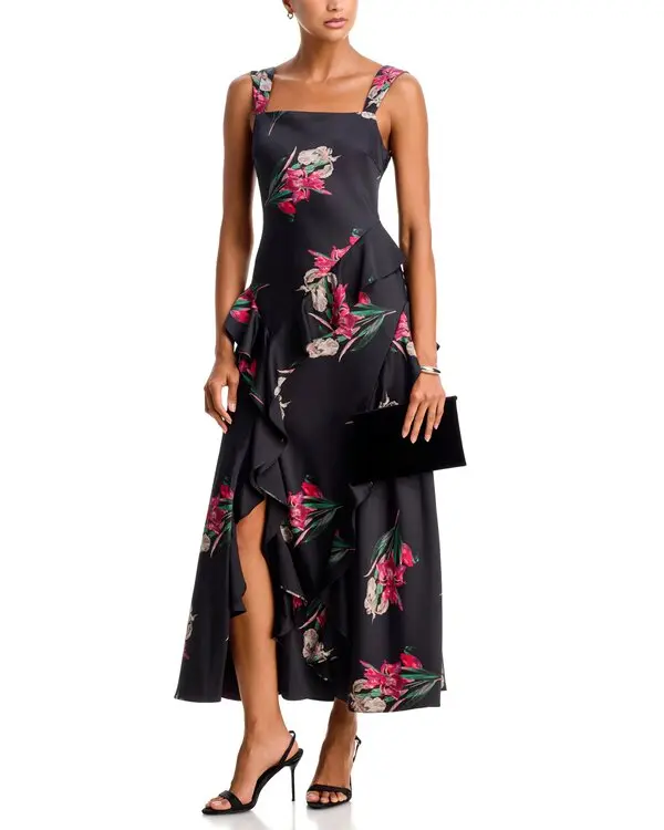 Aqua Iris Ruffle Sleeveless Maxi Dress Exclusive