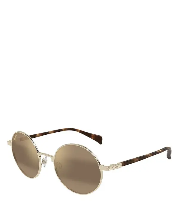Maui Jim Mokupuni Round Sunglasses, 52mm - Gold