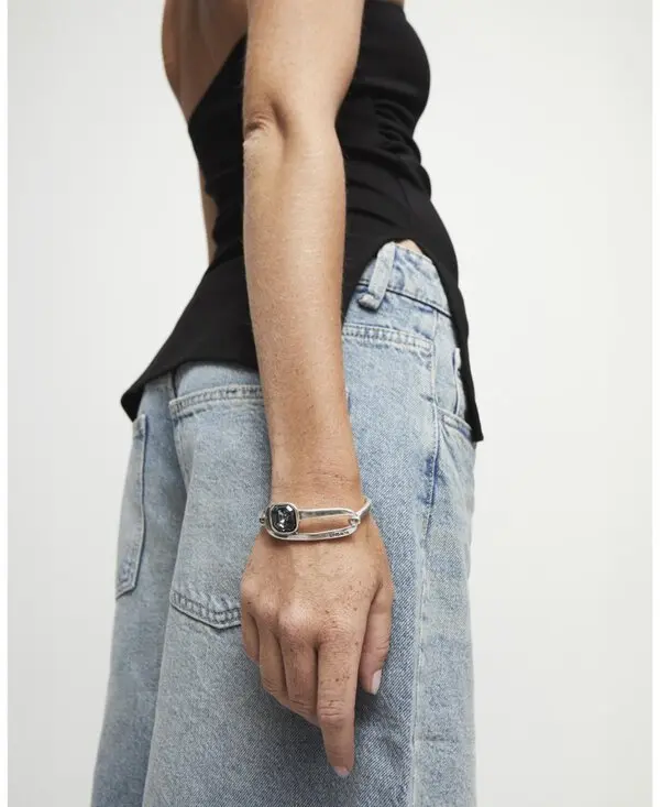 UNODE50 Bracelet With Black Faceted Glass