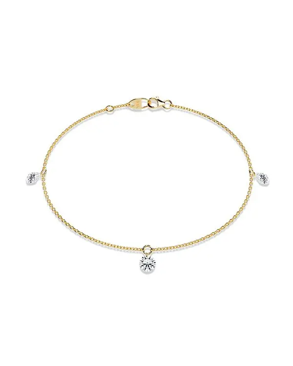 VRAI Floating 3 Station Bracelet In 14k Gold, 0.75ctw Round Brilliant Lab Grown Diamonds, 7 - K Yellow Gold