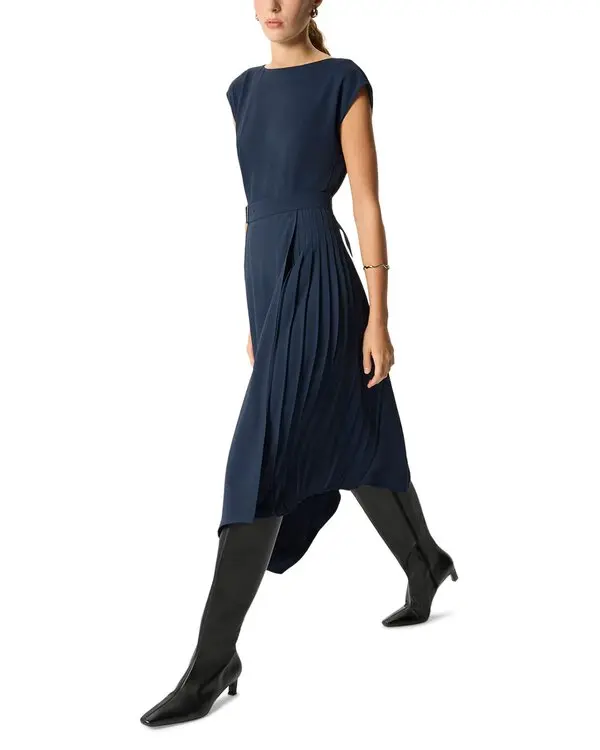 Whistles Pleated Asymmetrical Dress