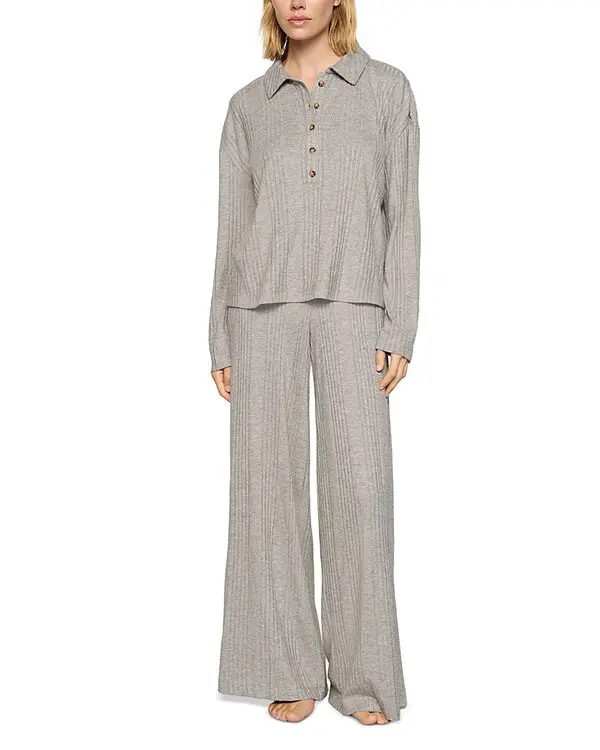 Eberjey Ribbed Wide Leg Pants