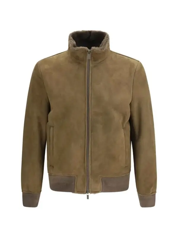 SALVATORE SANTORO Suede High-neck Jacket