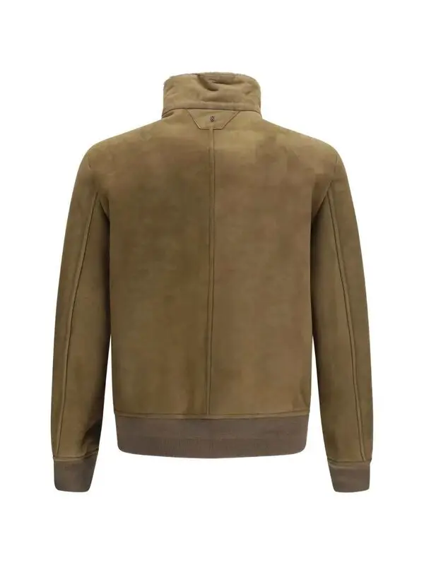 SALVATORE SANTORO Suede High-neck Jacket
