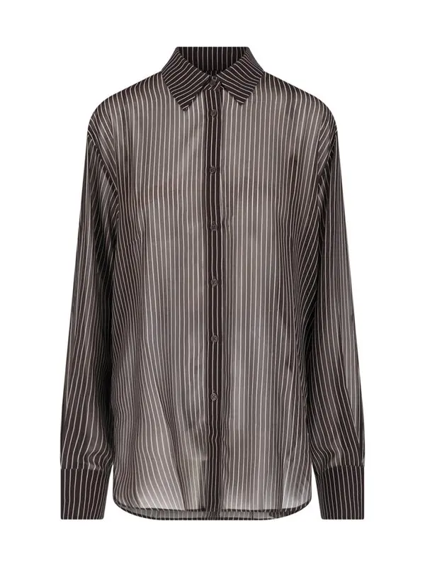THE FRANKIE SHOP Striped Shirt "peri - Brown