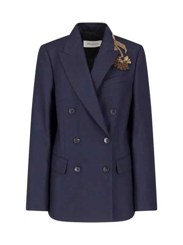 Dries Van Noten Double-breasted Embroidered Blazer