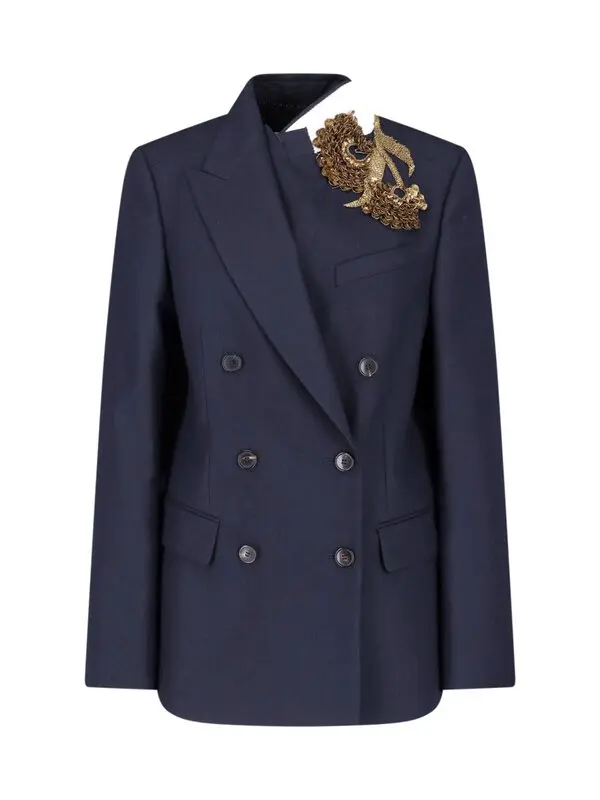 Dries Van Noten Double-breasted Embroidered Blazer