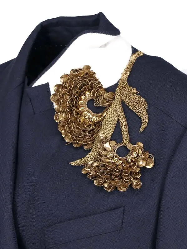 Dries Van Noten Double-breasted Embroidered Blazer