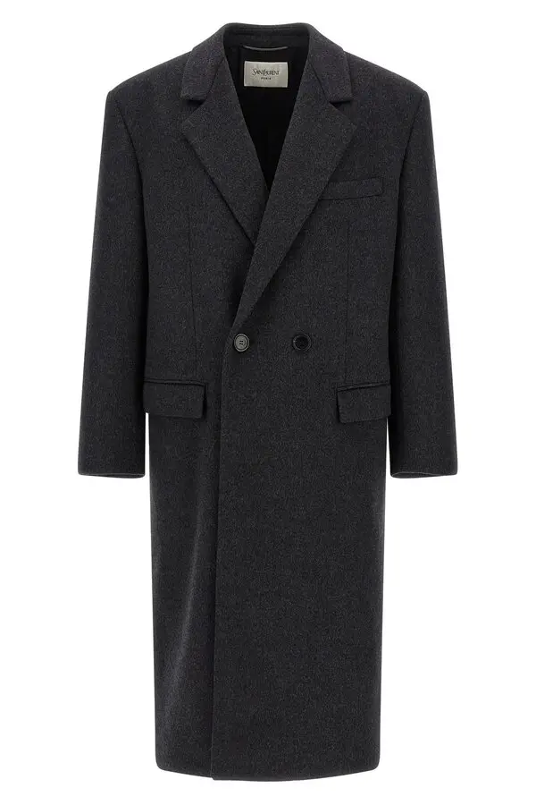 Saint Laurent Double-face Combed Wool Coat