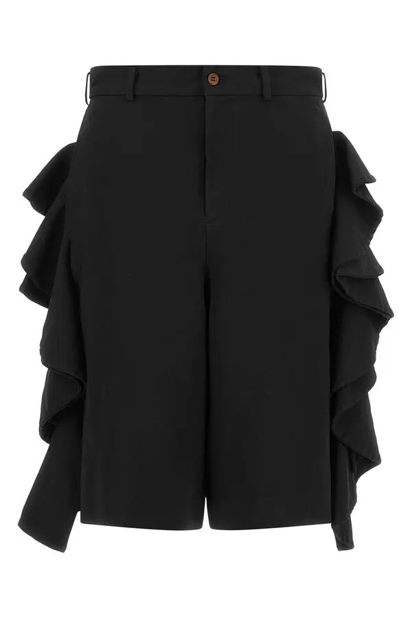 Comme Des Garçons Sculptural Ruffle Bermuda Shorts