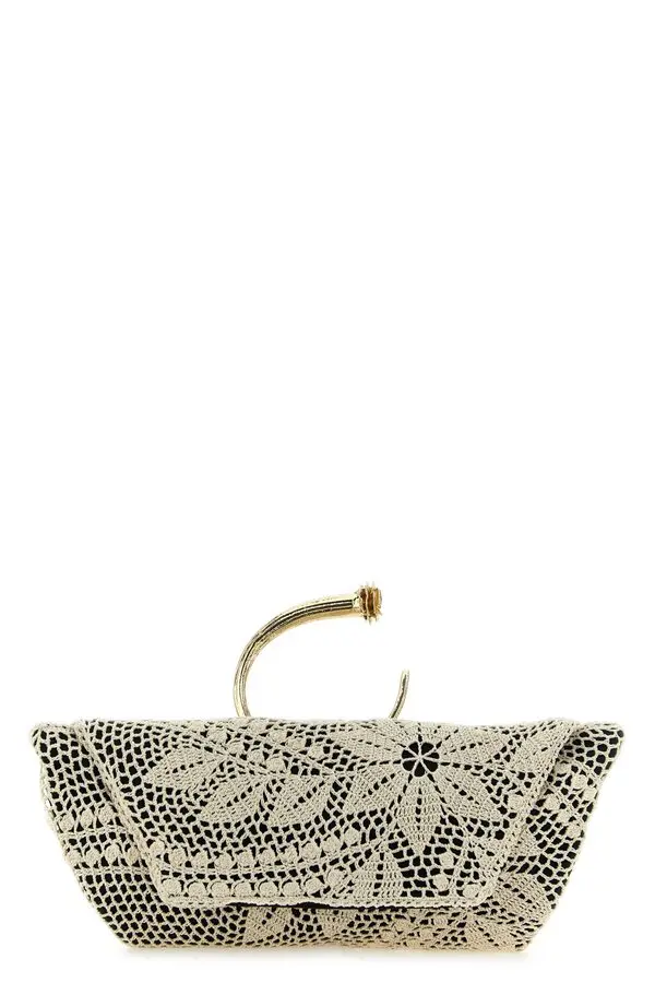 Magda Butrym Crochet Clutch - White/black