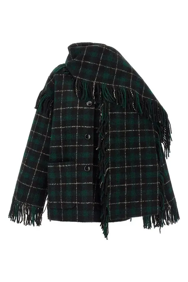 TOTEME Jacket With Integrated Scarf - Green