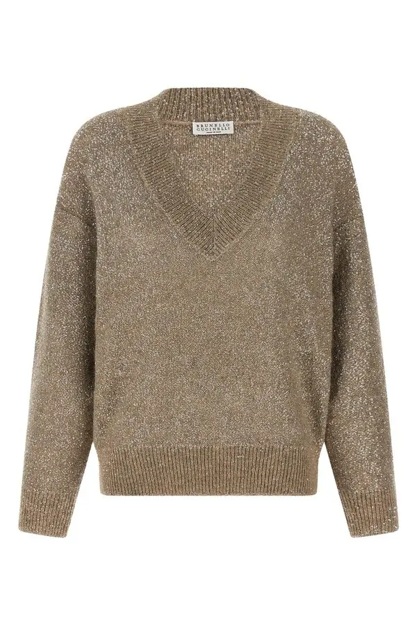 Brunello Cucinelli Dazzling Texture' Sweater - Beige