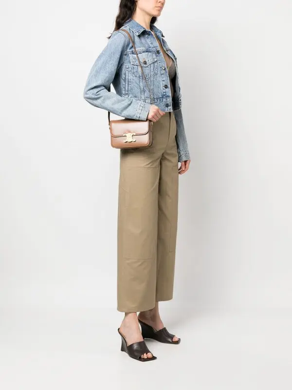 Celine Triomphe Teen Leather Shoulder Bag
