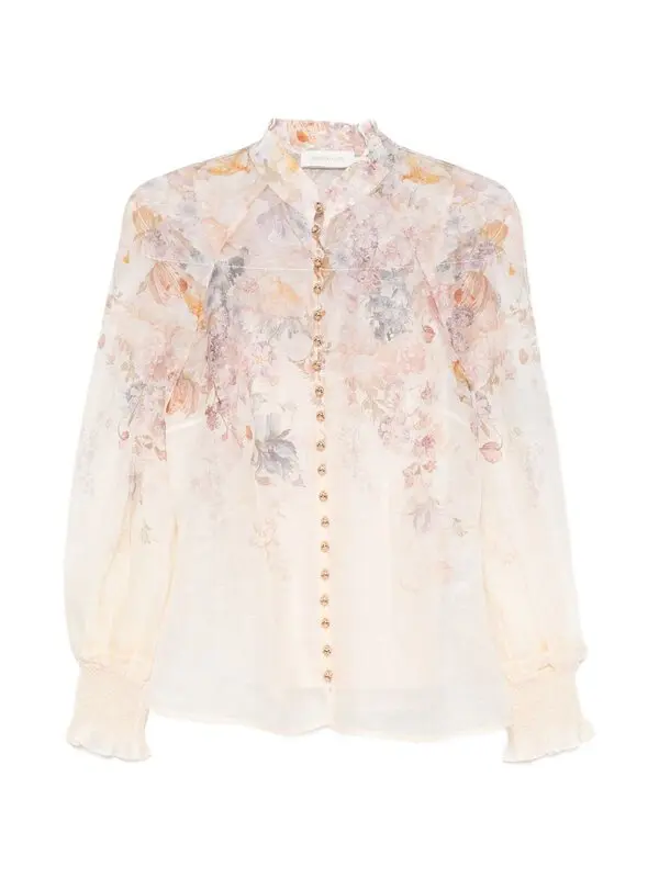 Zimmermann Ascent Linen And Silk Blouse