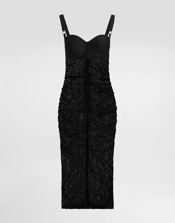 Dolce & Gabbana Lace Midi Dress - Black