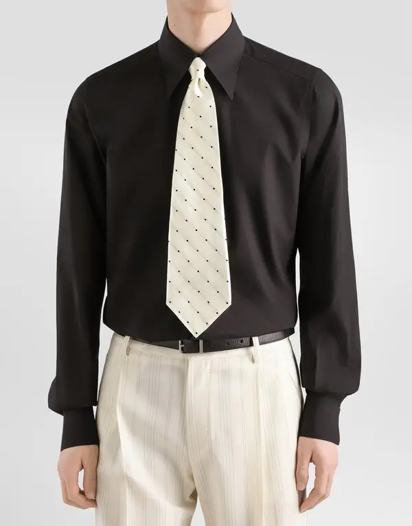 Dolce & Gabbana Polka Dot Jacquard Tie - Beige