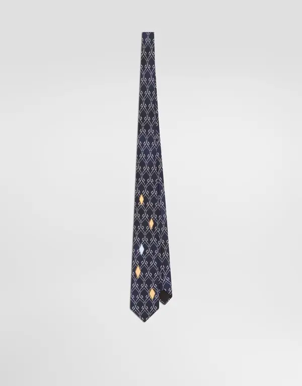 Dolce & Gabbana Vintage-print Twill Tie - Blue