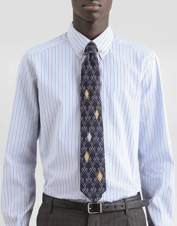 Dolce & Gabbana Vintage-print Twill Tie - Blue