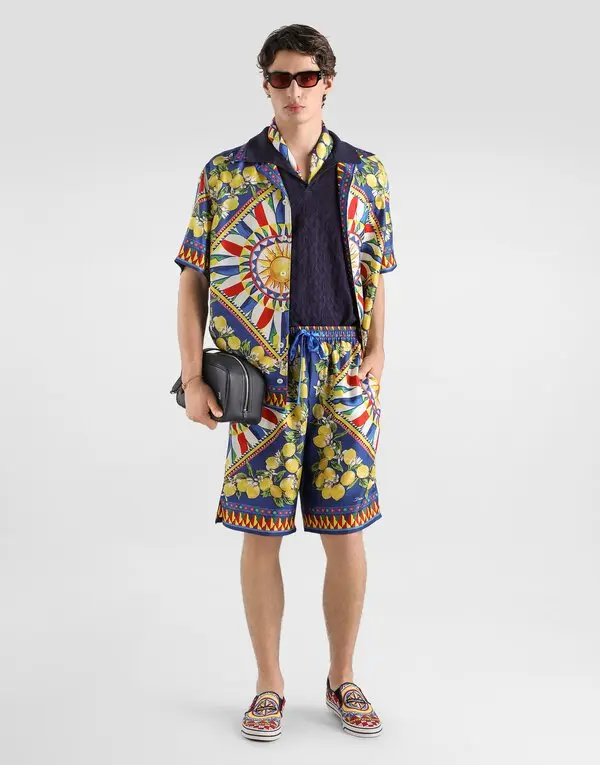 Dolce & Gabbana Carretto-print Hawaii Silk Twill Shirt