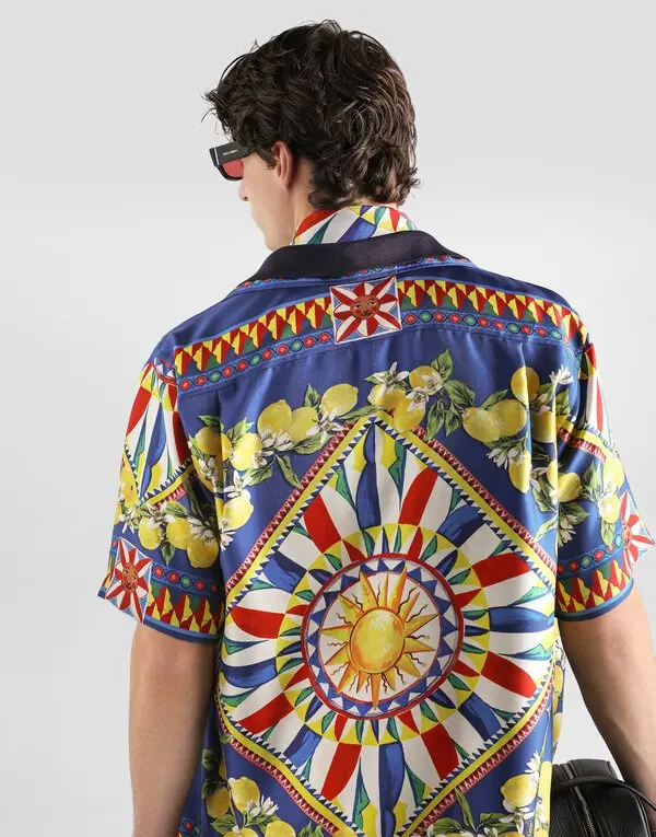 Dolce & Gabbana Carretto-print Hawaii Silk Twill Shirt