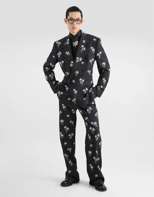 Dolce & Gabbana Double-breasted Palermo Wool Suit With Embroidery