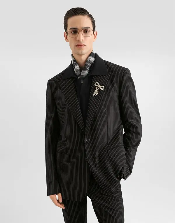 Dolce & Gabbana Martini Light Single-breasted Pinstripe Wool Jacket
