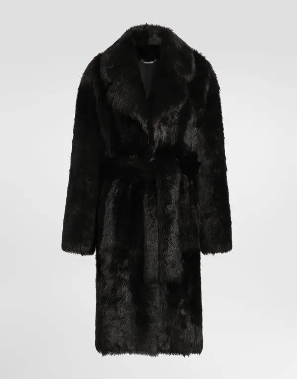 Dolce & Gabbana Long-haired Shearling Coat