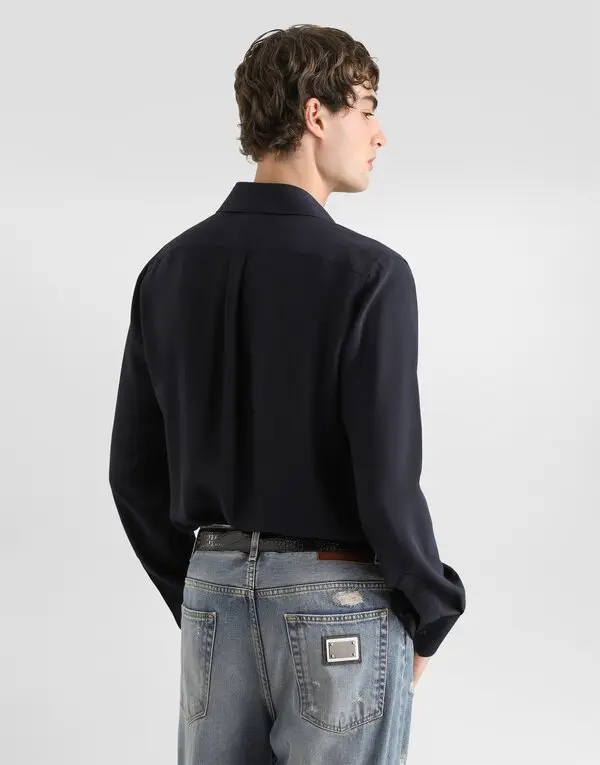 Dolce & Gabbana Crêpe De Chine Gold Shirt
