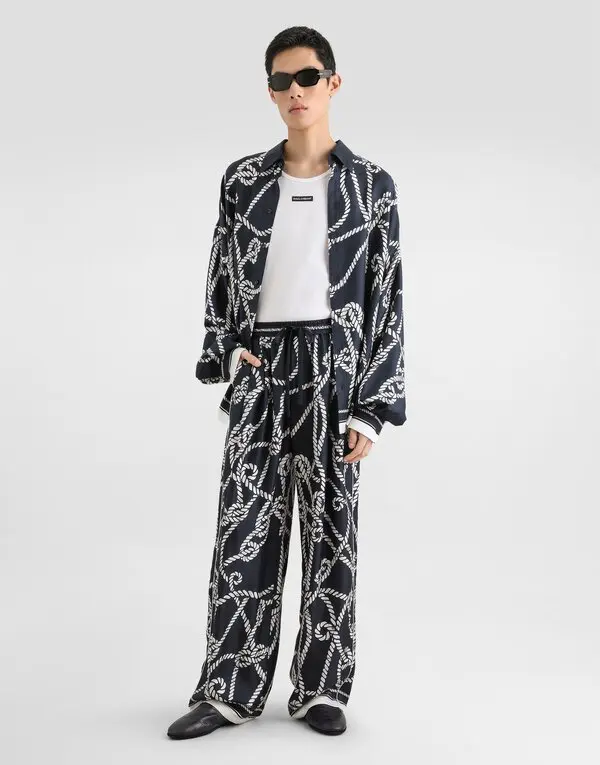 Dolce & Gabbana Marina-print Silk Twill Shirt