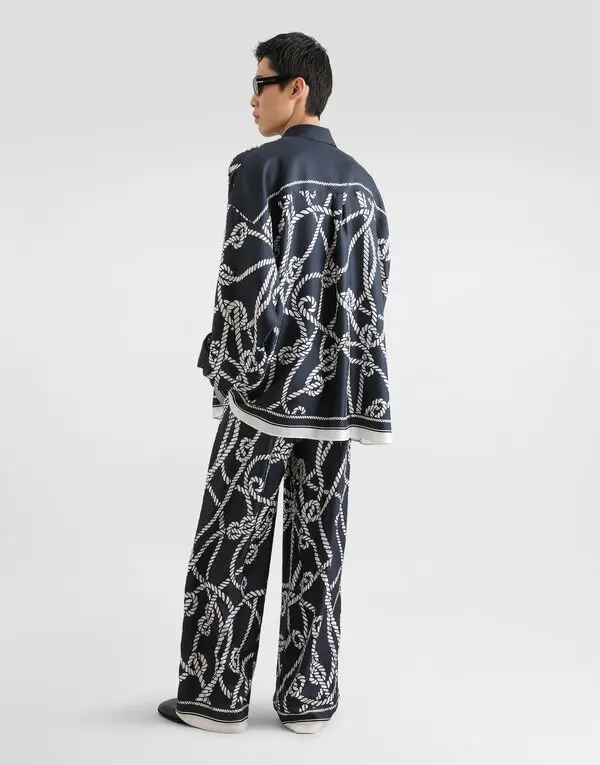 Dolce & Gabbana Marina-print Silk Twill Shirt