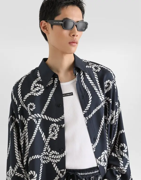 Dolce & Gabbana Marina-print Silk Twill Shirt