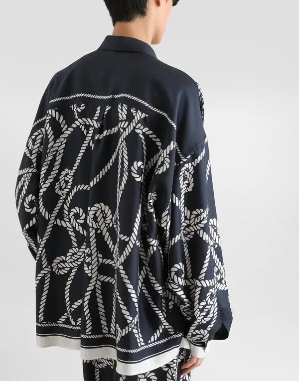 Dolce & Gabbana Marina-print Silk Twill Shirt