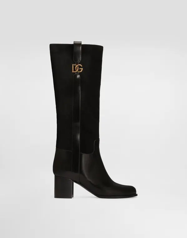Dolce & Gabbana Suede Riding Boots - Black